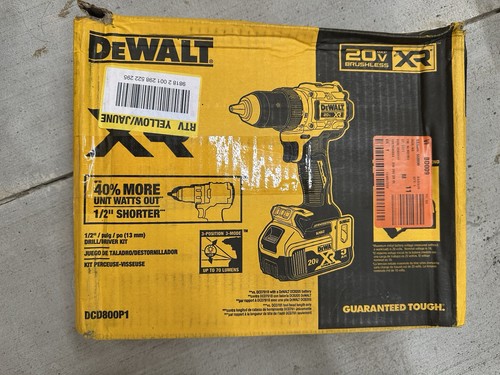 DeWalt DCD800P1 20V MAX XR Lithium-Ion Cordless Compact 1/2 in. Drill ...