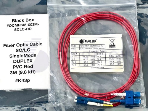 Black Box - Patch cable SC single mode (M) LC 3 m fiber optic red (FOCMRSM-003M-SCLC-RD) for ...