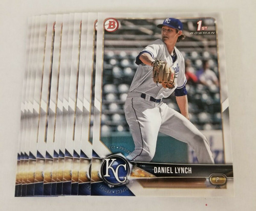 12 2018 Bowman Draft DANIEL LYNCH Baseball card lot KANSAS CITY ROYALS ...