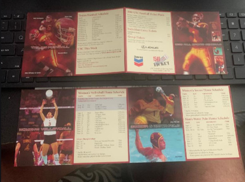 University of Southern California USC 1993 Football Pocket Schedule ...