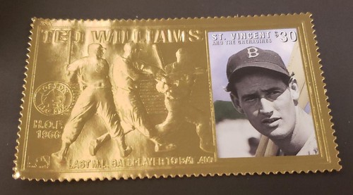 St. Vincent 1997 - Ted Williams, Baseball Hall of Fame Member - Gold ...