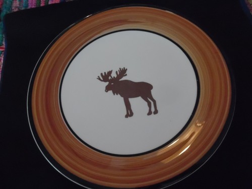 (3) MAINSTAYS MOOSE CABIN~10.5" DINNER PLATES~(2) MAINSTAYS MOOSE SALAD ...