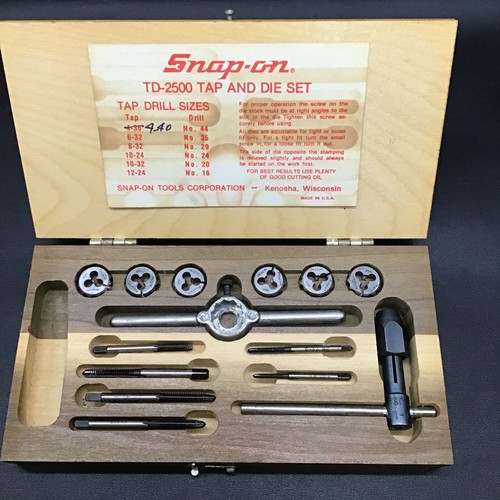 Vintage Blue Point Snap on Tap Die Set TD2500 #4 to # 12 for sale ...