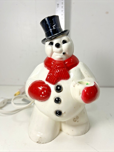 ANTIQUE 1950s ROYALITE VINTAGE SNOWMAN CHRISTMAS PLASTIC LIGHT UP TABLE ...