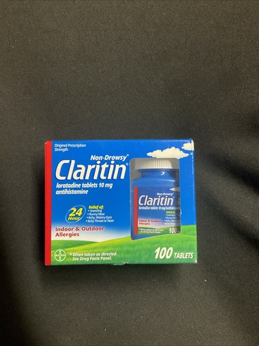 Claritin 24hr Non-drowsy Allergy Medicine Tablets Loratadine 10mg 100 ...