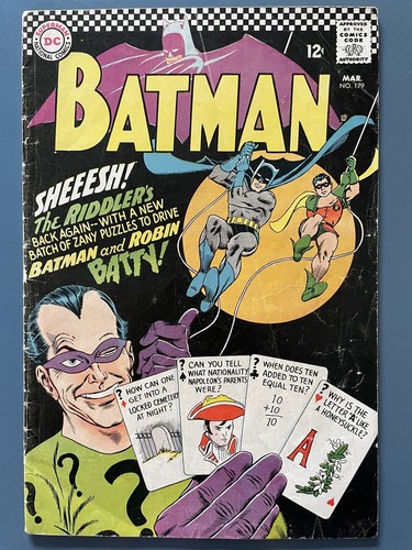 Batman #179, Key 2nd Appearance Riddler. | eBay