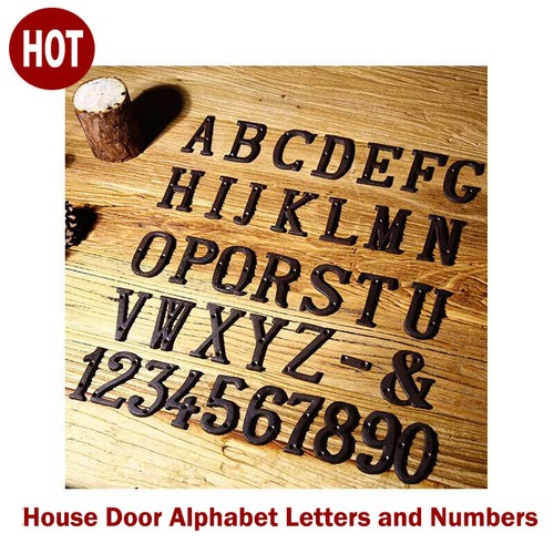 Cast Wrought Iron Black Antique House Door Alphabet Letters and Numbers ...