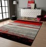 Large Gray Modern Rugs For Living Room 8x10 Abstract Area Rug Red Black ...