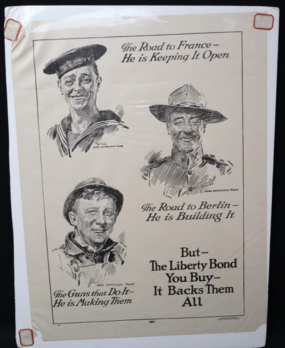 WWI US Homefront Liberty Bonds "Keeping Road to France & Berlin" Poster ...