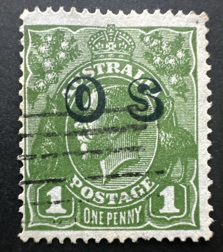 C1920 KGV King George V 1 d Green OS Thin Paper M98 | eBay Australia