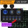 Car Marine Boat 6-Gang Waterproof Circuit Blue LED Rocker Switch Panel ...