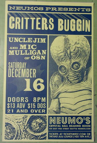 Critters Buggin Poster 2006 Concert Show Flyer Uncle Jim and Mic ...