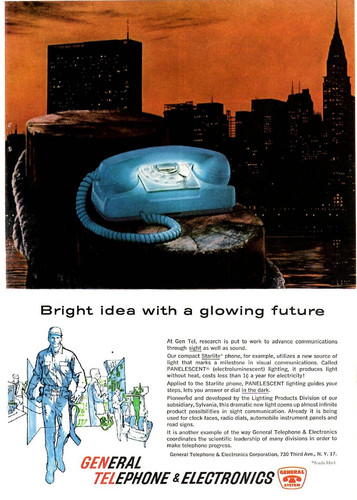 1961 Print Ad General Telephone & Electronics Bright idea with a ...