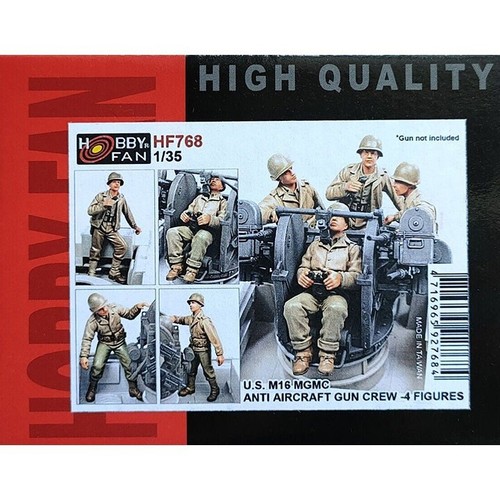 AFV CLUB #HF768 1/35 U.S.M16 MGMC Anti Aircraft Gun Crew-4 Figures ...
