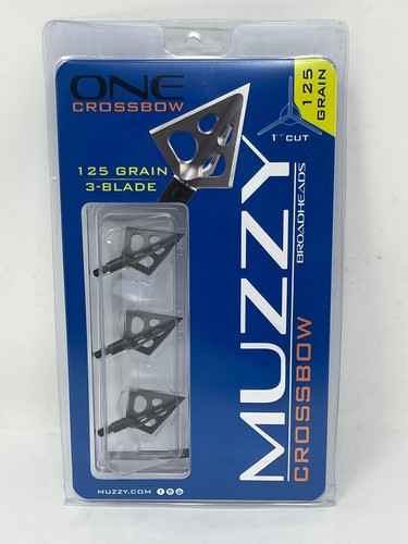 Muzzy One Fixed Blade Crossbow Broadheads - 125 Grain - 1" Cut - 3 ...