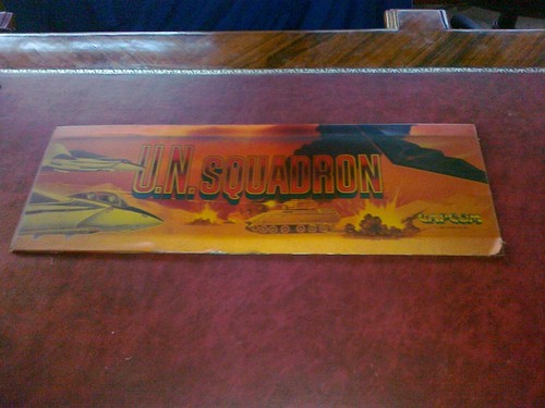 CAPCOM ORIGINAL ARCADE U.N. SQUADRON MARQUEE x HS-1 DYNAMO CABINET CPS2 ...