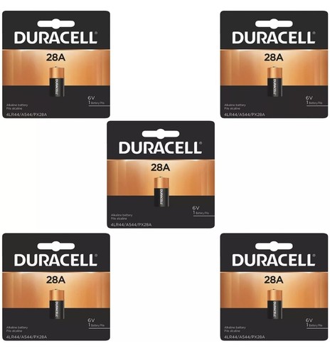 5x Duracell 28A 6V Battery Replacement for A544, PX28A, 476AF, 4LR44 ...