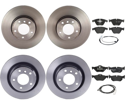 Brembo Front and Rear Brake Kit Disc Rotors Low-Met Pads Sensors For ...