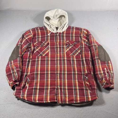 Legendary Whitetails Flannel Shirt Jacket Men 4XL Sherpa Lined Hooded ...