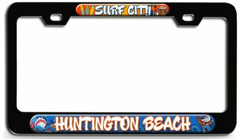 SURF CITY HUNTINGTON BEACH Surfing Steel License Plate Frame | eBay