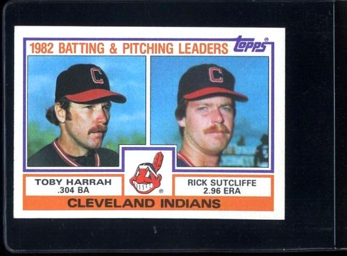 1983 TOPPS BATTING PITCHING LEADERS #141 RICK SUTCLIFFE TOBY HARRAH ...