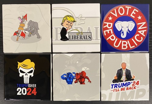 Lot Of 6 Donald Trump Republican Party 4’’ Ceramic Tile Or Use Like ...