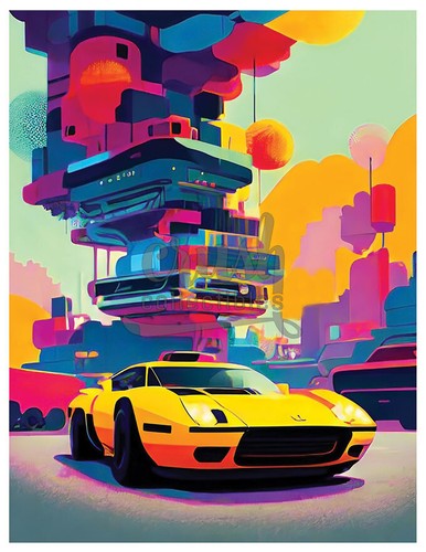 Fantasy Driver Cinematic Autos 8x11 inch Art Print [DP231013-6] | eBay