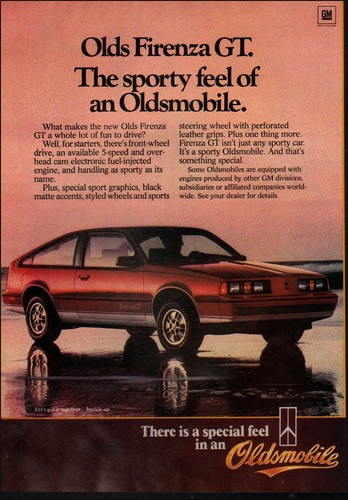 Vintage ad Oldsmobile Olds Firenza GT retro Car Auto Vehicle photo 03 ...