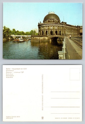 Berlin Bode Museum Postcard Vintage Architecture River View in DDR era ...