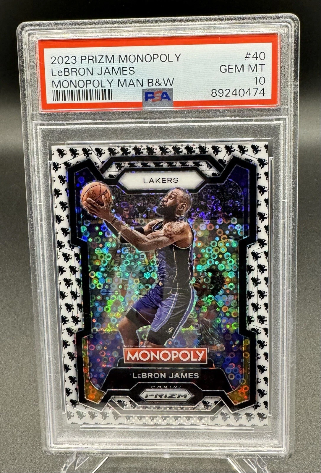 LeBron James 2023 Prizm Monopoly #40 Monopoly Man Black & White Price ...