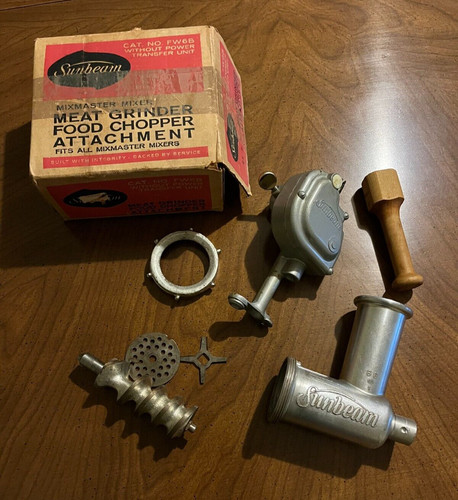 VTG Sunbeam Mixmaster Mixer Meat Grinder FW6B Attachment w/Power ...