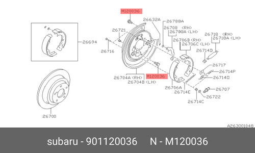 Genuine OE Bolt Assembly 901120036 For Subaru 90112-0036 | eBay