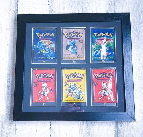 Pokemon Base Set Booster Pack Wrappers Display Framed Charizard Base ...