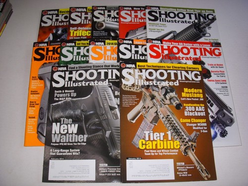 SHOOTING ILLUSTRATED Magazine, 2014, LOT OF 12, COLT .380, KIMBER ...