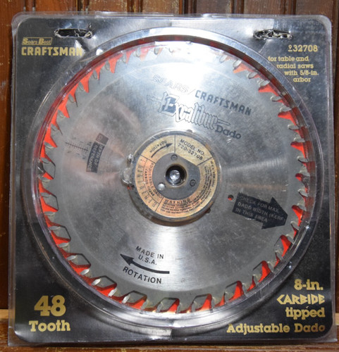 CRAFTSMAN CARBIDE TIPPED ADJUSTABLE DADO TWIN BLADE SET 8" TABLE SAW 5/ ...