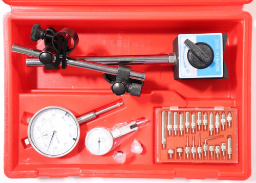 4 pc INSPECTION SET: MAG BASE, DIAL INDICATOR, DIAL TEST INDICATOR ...