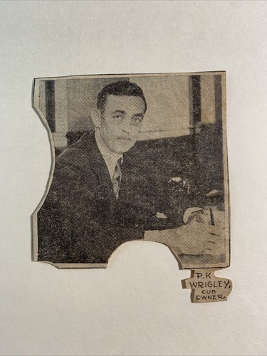 Philip K. Wrigley Chicago Cubs Owner 1943 Sporting News Baseball 3X3 ...