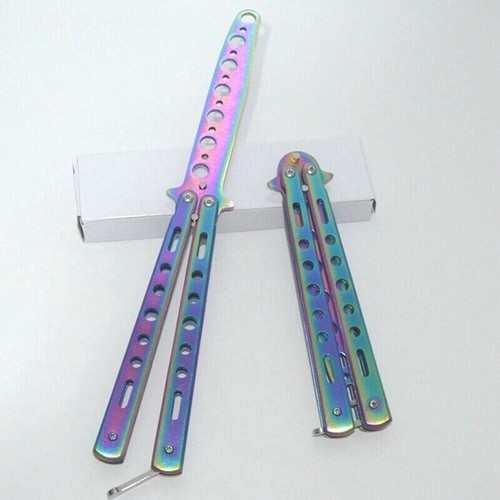 New Metal Butterfly Balisong Toy Knife Steel Trainer Training Dull Tool ...