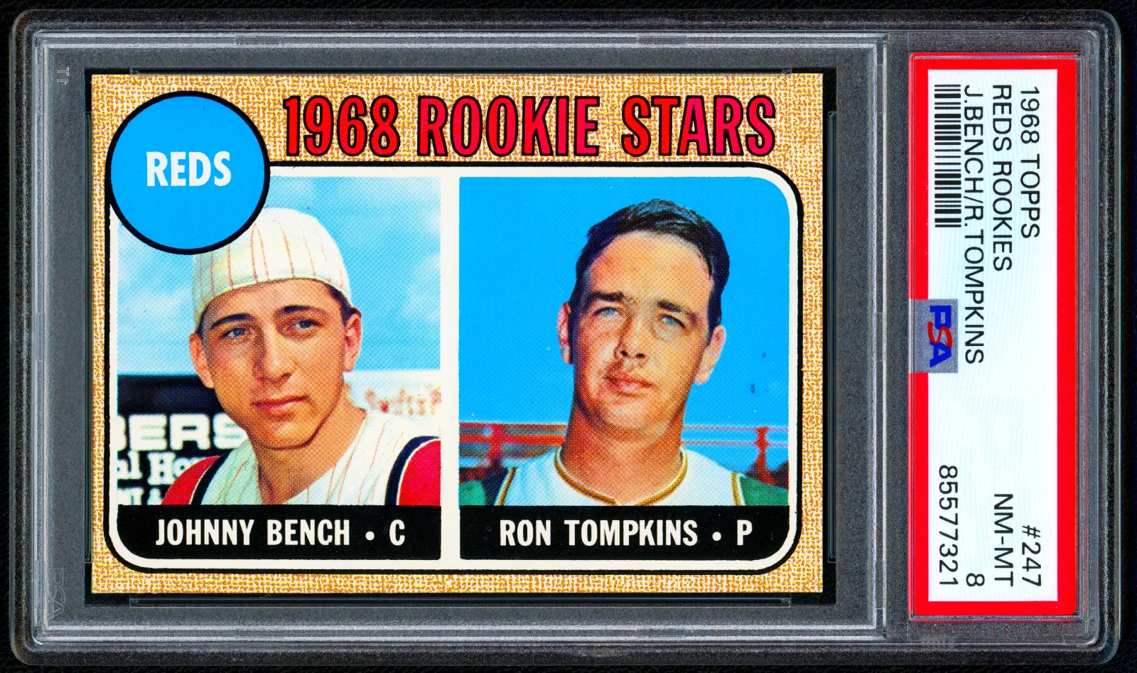 Johnny Bench 1968 Topps #247 Rookie Stars PSA 8 Price Guide - Sports ...