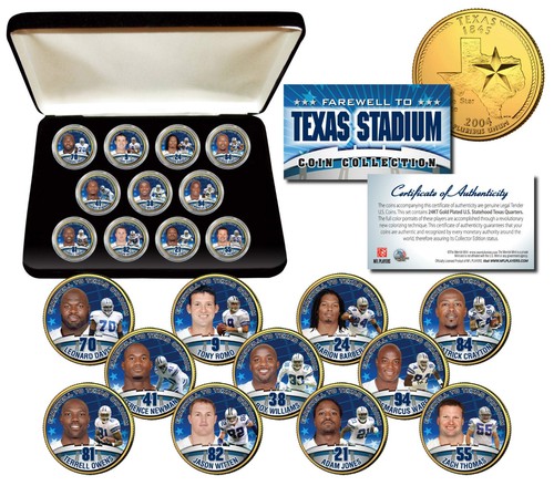 DALLAS COWBOYS Texas Stadium Farewell 11-Coin Set Gold State Quarters w ...