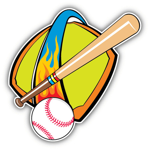 Baseball Bat Fireball Sport Car Bumper Sticker Decal 4" x 5" | eBay