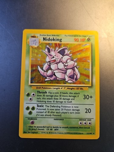 Nidoking 11/102 Base Set Unlimited HOLO 1999 WOTC 096 Pokémon Card TCG🔥 ...