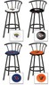 NFL 3PC Black Bar Table with Glass Top Team Logo Decals on Table Swivel ...