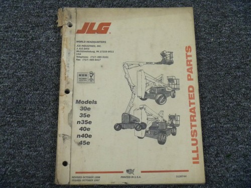 JLG 30E 35E N35E 40E N40E 45E Aerial Lift Work Platform Parts Catalog ...