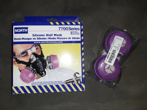 North 7700 Series Half Face Respirator, 7700-30L W/ 1 PR. 7581P1OO ...