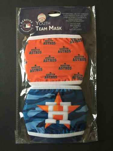Houston Astros YOUTH SIZE Licensed 2 Pk Face Mask Covering 50% Off SRP ...