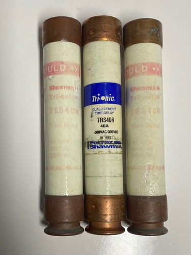 (LOT of 3) NEW TRS40R GOULD FERRAZ SHAWMUT TIME DELAY FUSE 40 AMP 600V ...