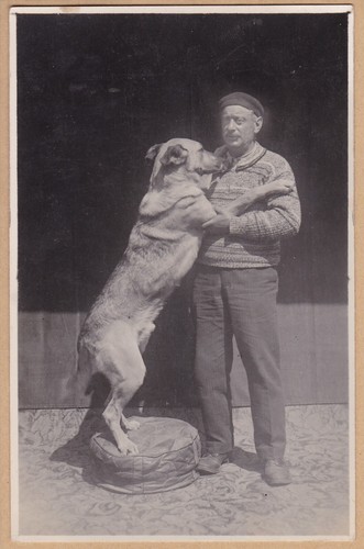 Vintage RPPC Man With German Shepherd / Alsatian Dog Real Photo ...