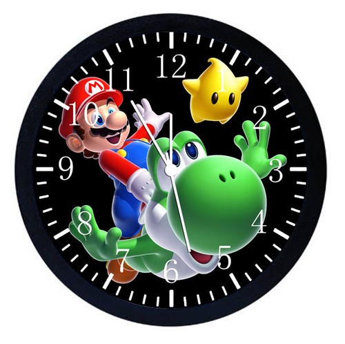 Super Mario Yoshi Black Frame Wall Clock W13 | eBay