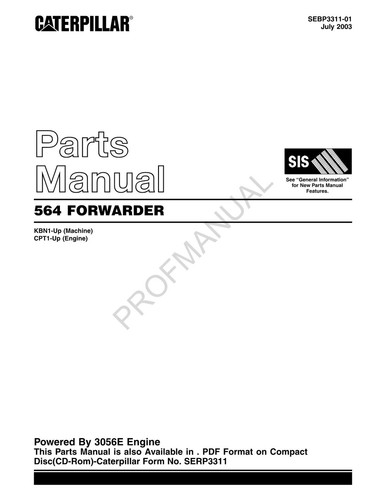 Caterpillar Cat 564 Forwarder Parts Catalog Manual | eBay